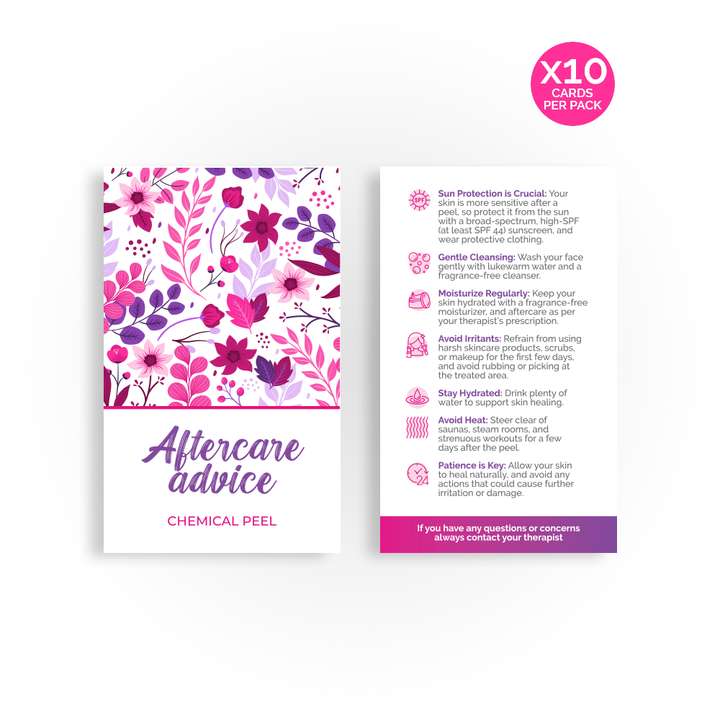 Aftercare Advice Cards | Chemical Peel – i-Spa