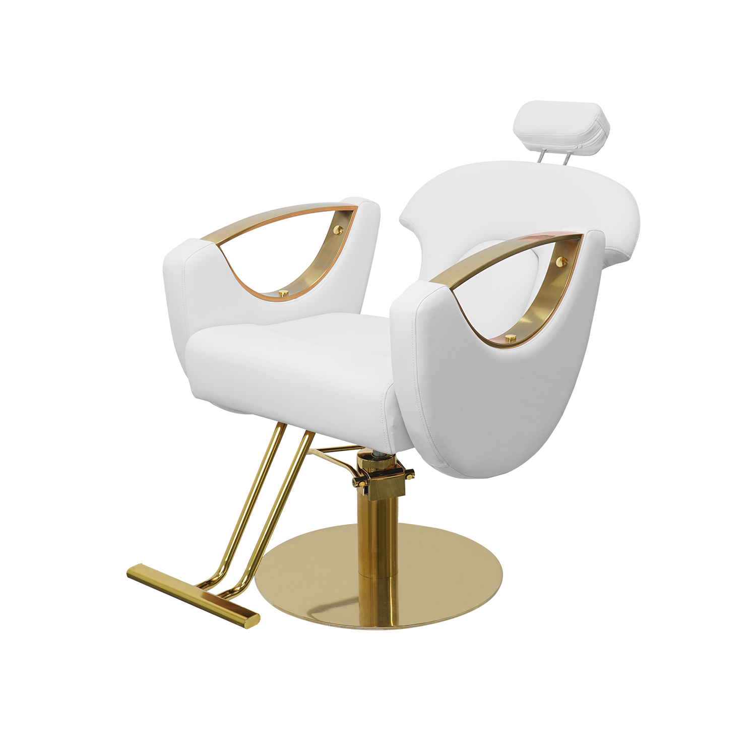 Supreme stylist & brow chair - Reclining | White & Gold – i-Spa