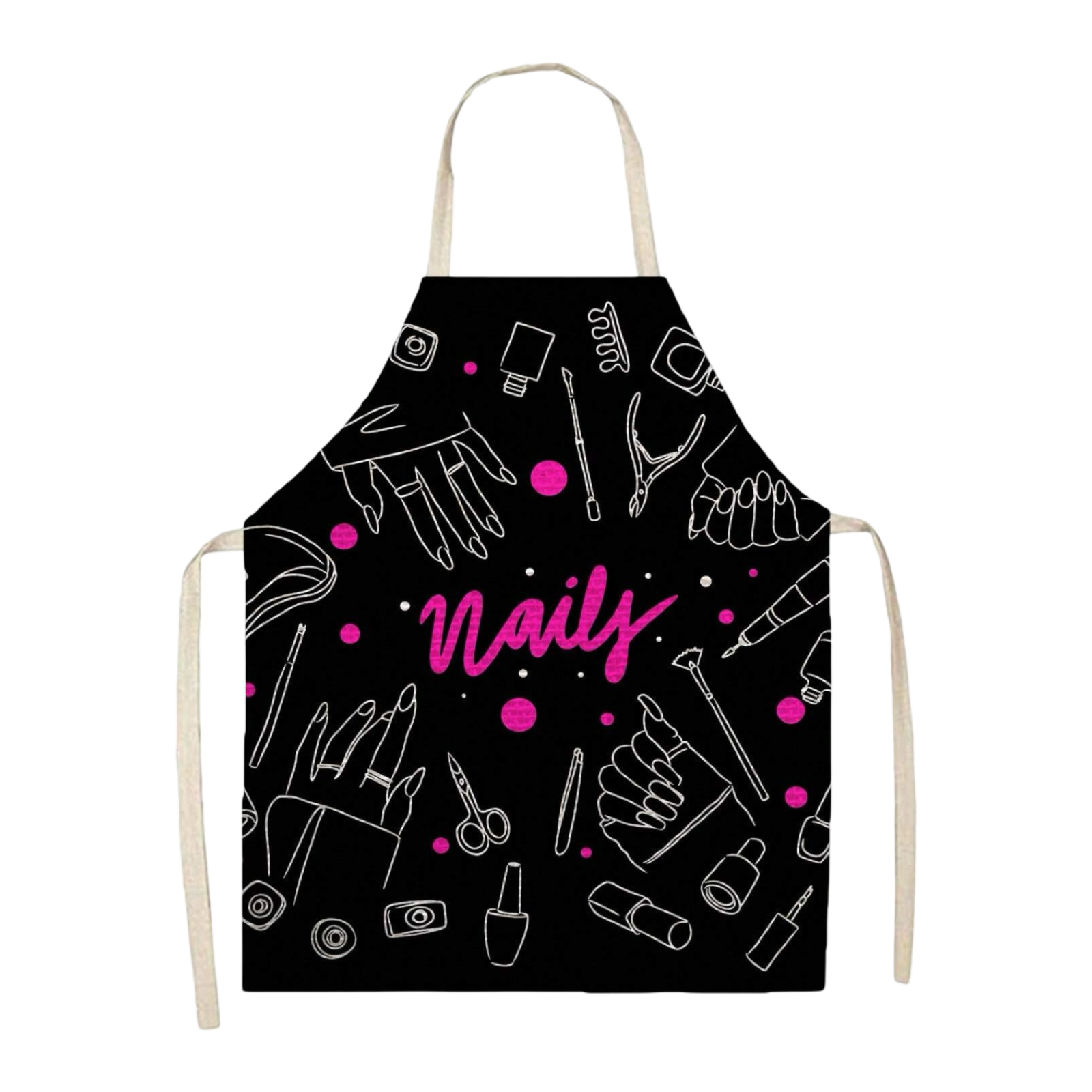 Pink & Black Glam Nails Apron – i-Spa