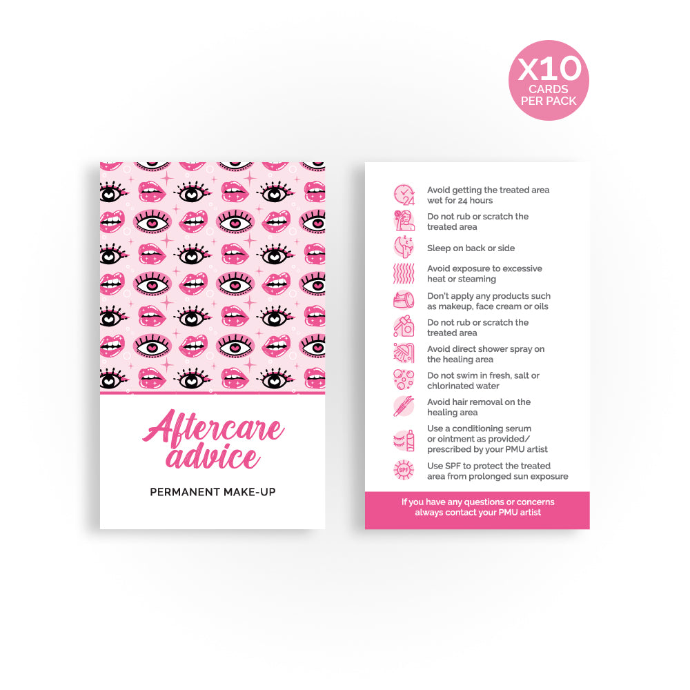 Aftercare Advie Cards | Permanent Make Up – i-Spa
