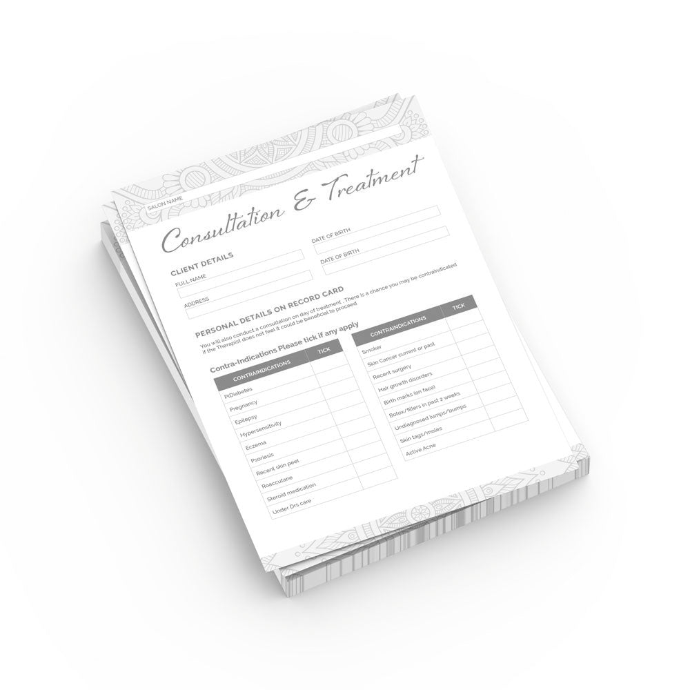 Consultation & Treatment cards | 50's - i-Spa