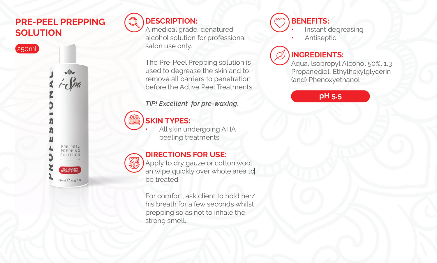 Pre-peel Prepping Solution | 250ml – i-Spa